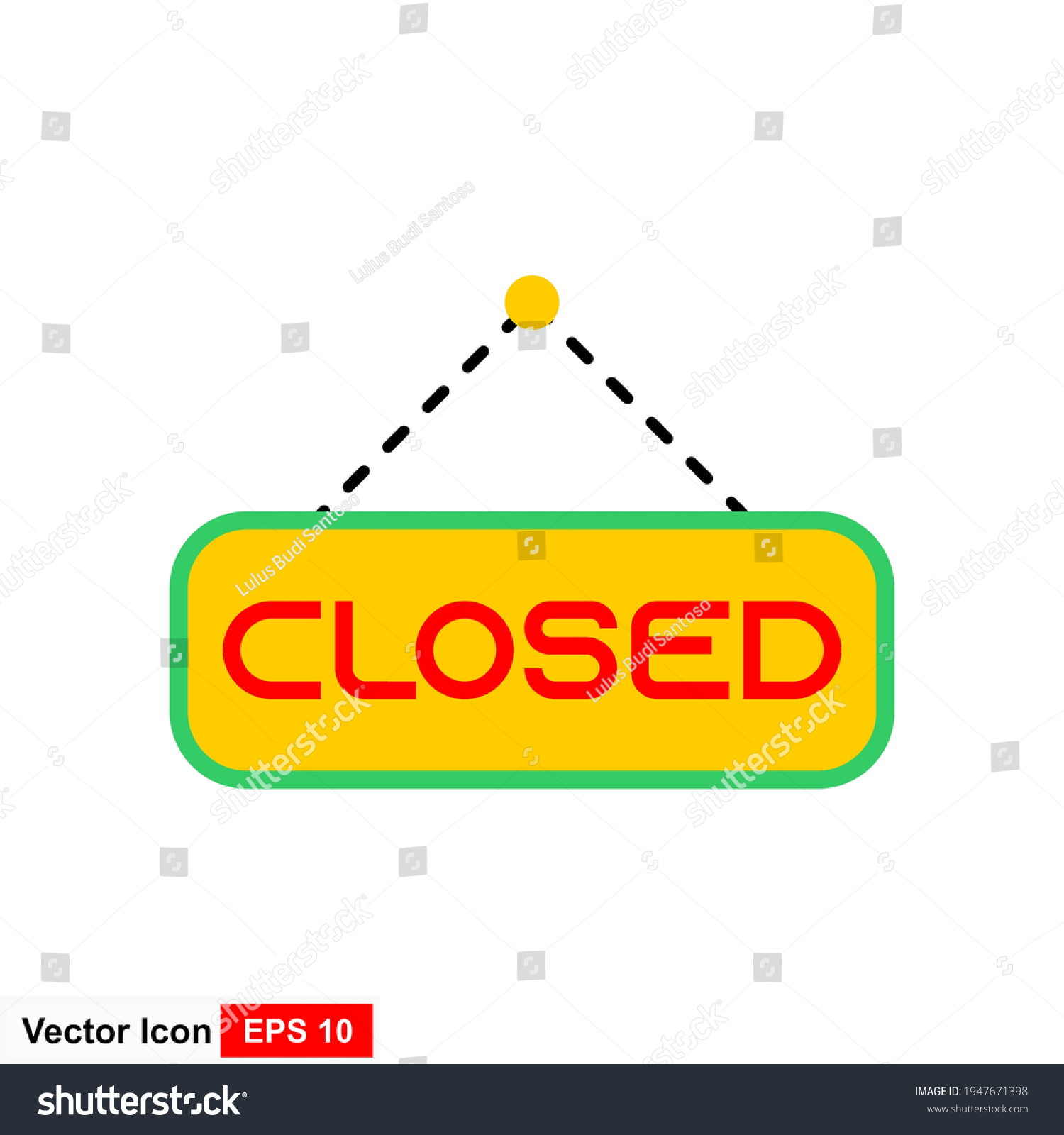 Simple Hanging Closed Sign Vector Image Stock Vector (Royalty Free ...