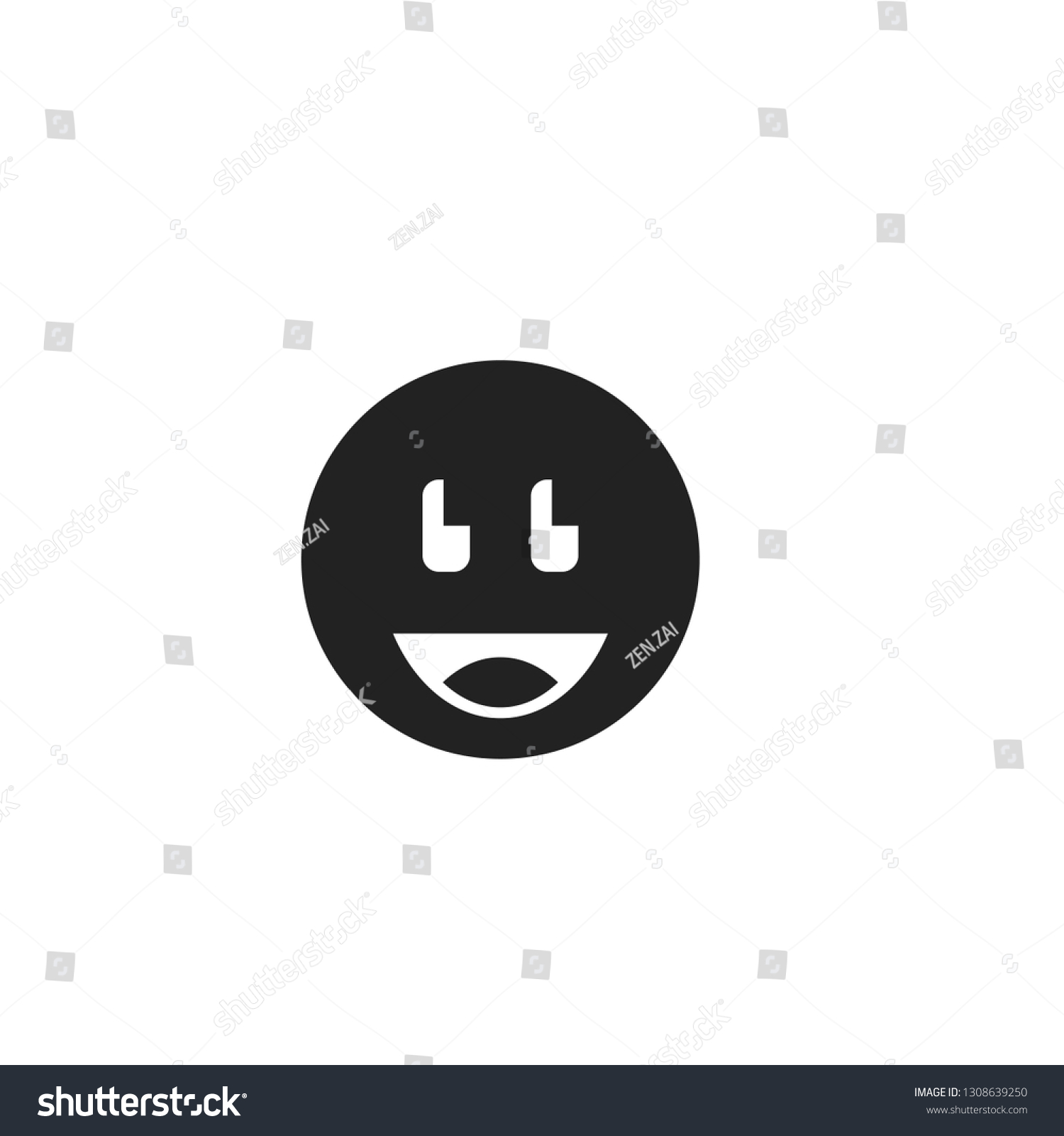Simple Happy Emoticon Stock Vector (Royalty Free) 1308639250