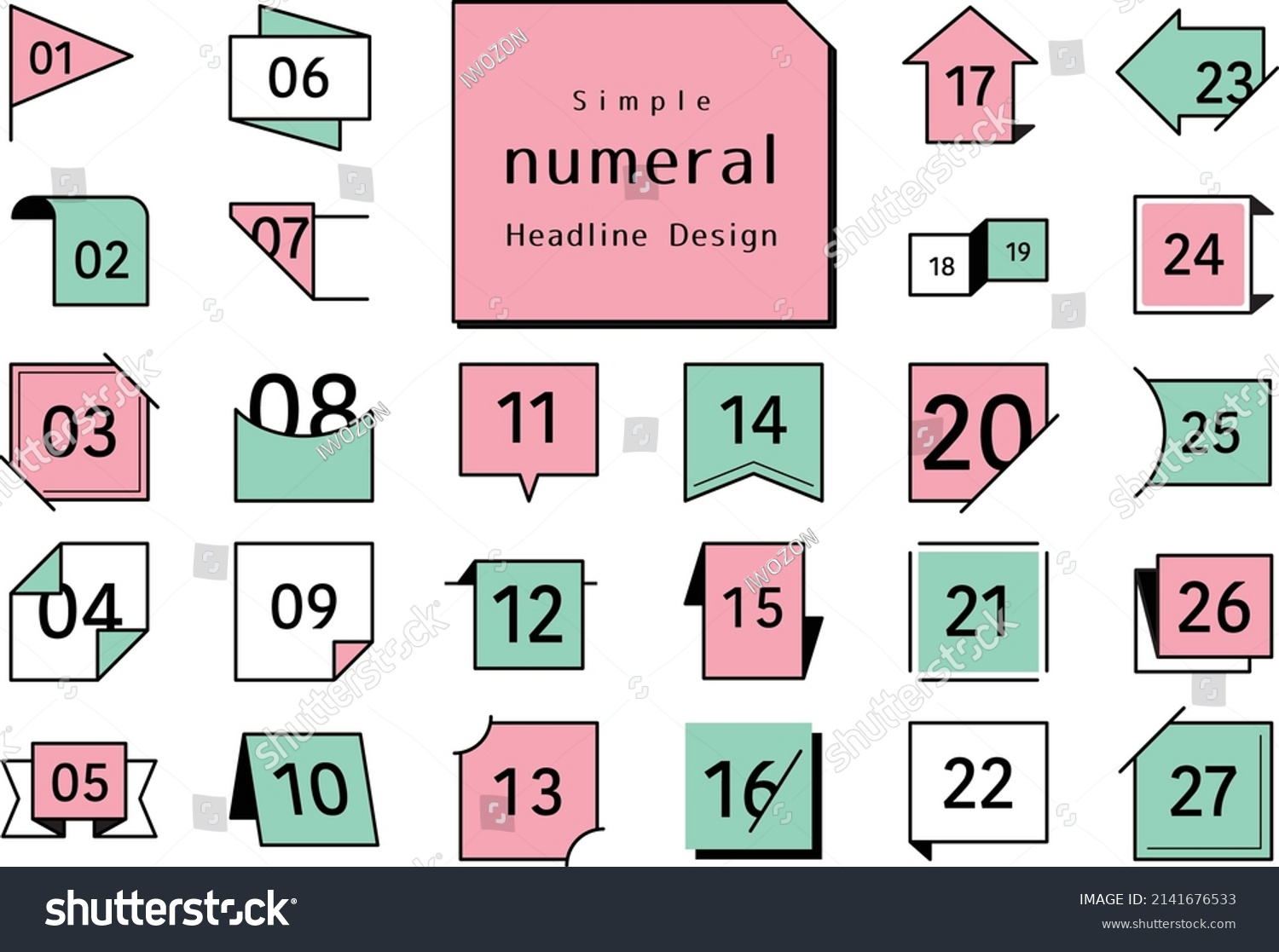 Simple Headline Design Numbers Stock Vector (Royalty Free) 2141676533 ...