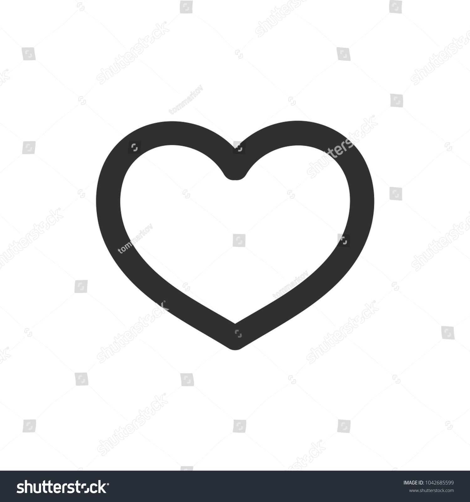 Simple Heart Outline Icon Web Vector Stock Vector (Royalty Free ...