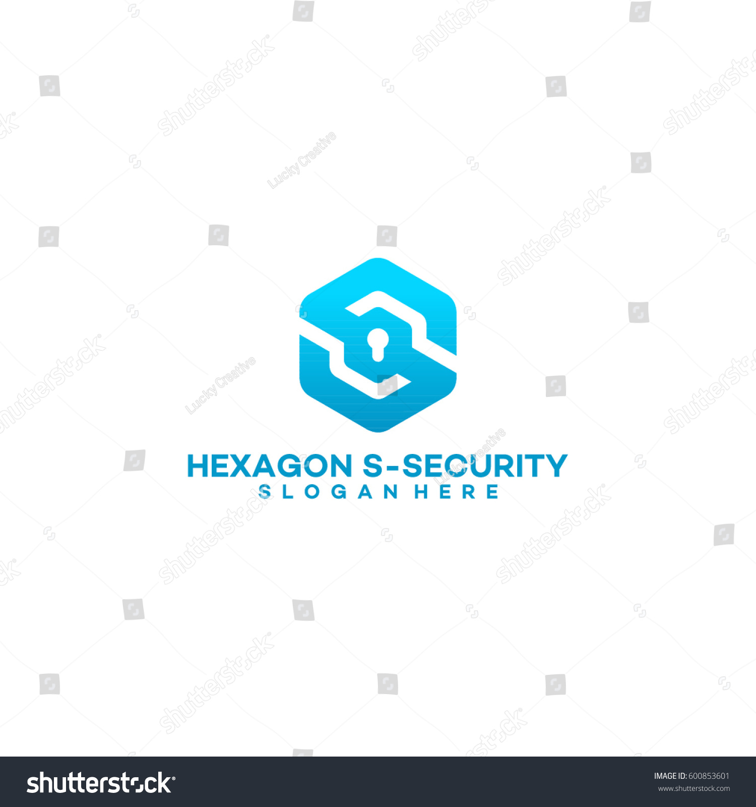 Simple Hexagon S Initial Lock Logo Stock Vector (Royalty Free) 600853601