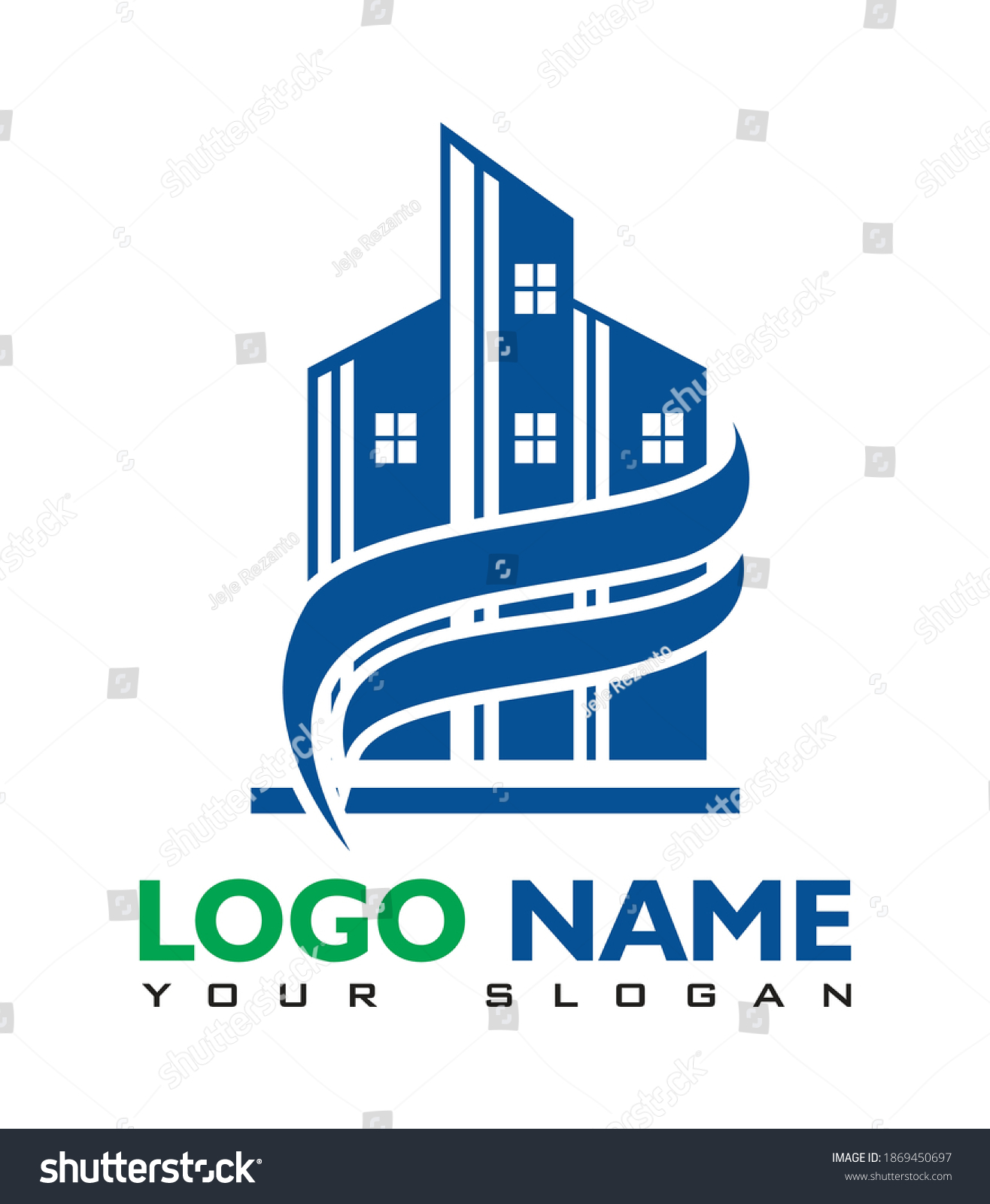 Simple High Rise Building Logo Eps Stock Vector (Royalty Free ...
