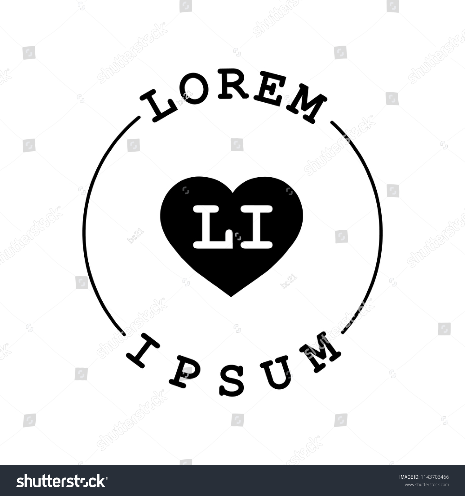 Simple Hipster Logo Template Monogram Inside Stock Vector (Royalty Free ...
