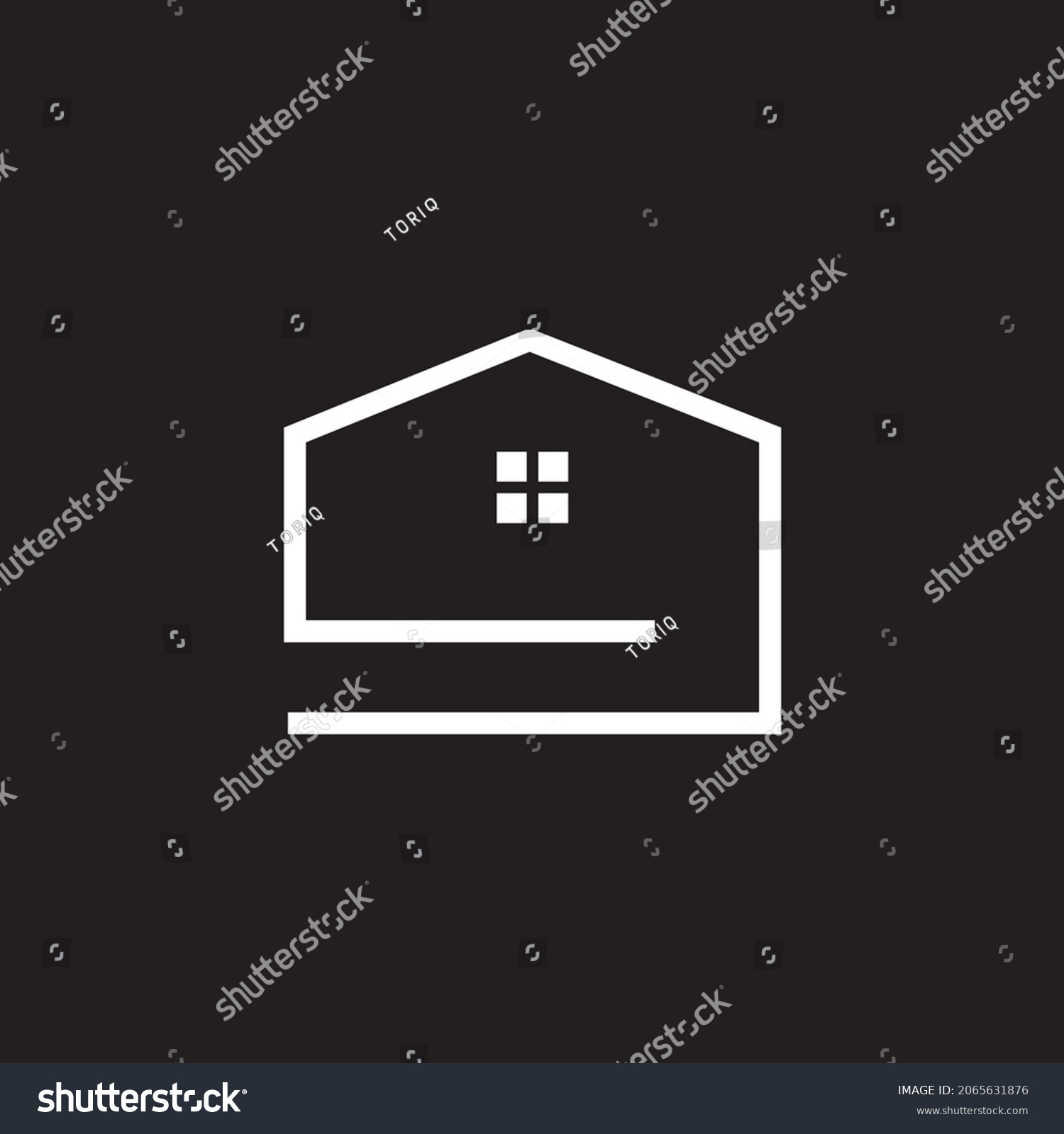 Simple House Outline Logo Design Stock Vector (Royalty Free) 2065631876 ...