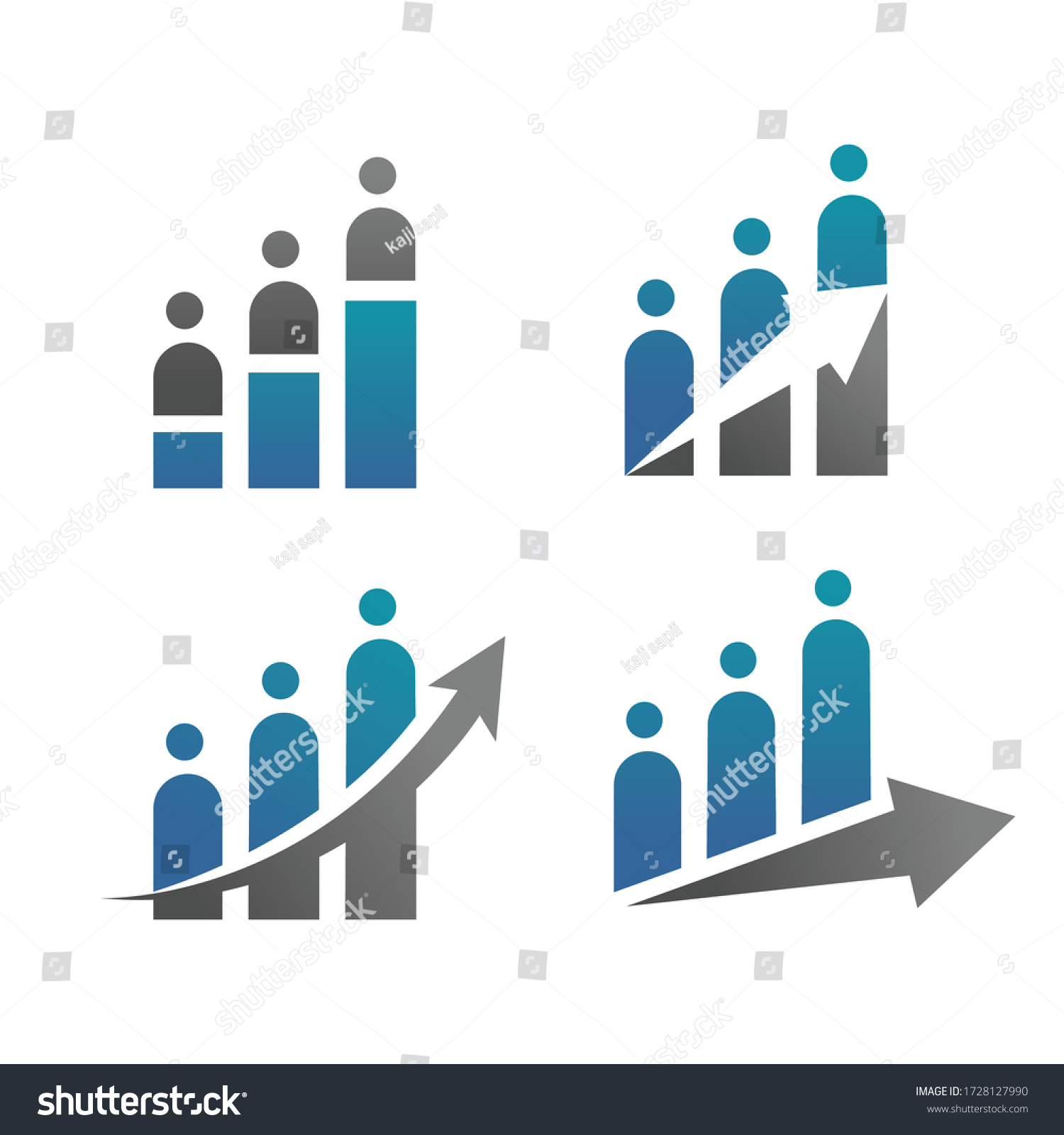 Simple Icon Logo Set Bundle Chart Stock Vector (Royalty Free ...