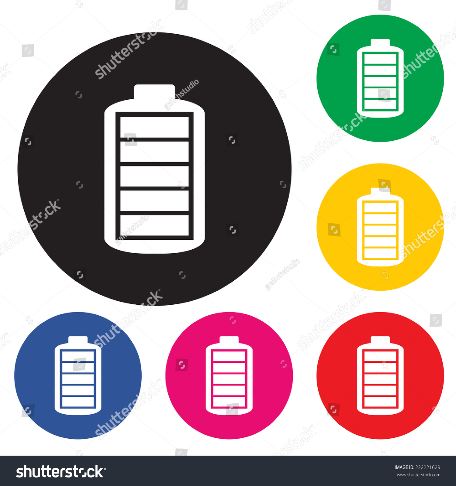 Simple Illustrated Battery Icon Charge Level Stock Vector (Royalty Free ...