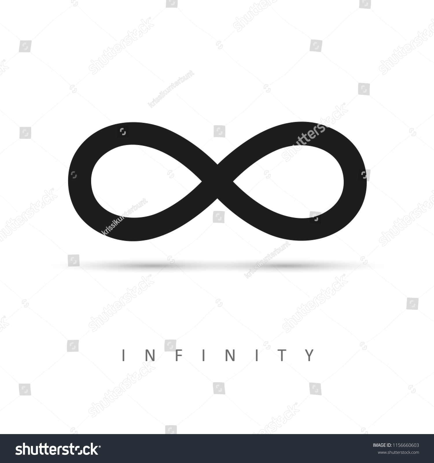 Simple Infinity Symbol Black Vector Illustration Stock Vector (Royalty ...