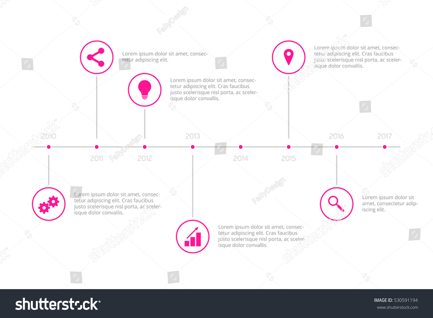 Simple Infographic Timeline Deep Pink Stock Vector (Royalty Free ...