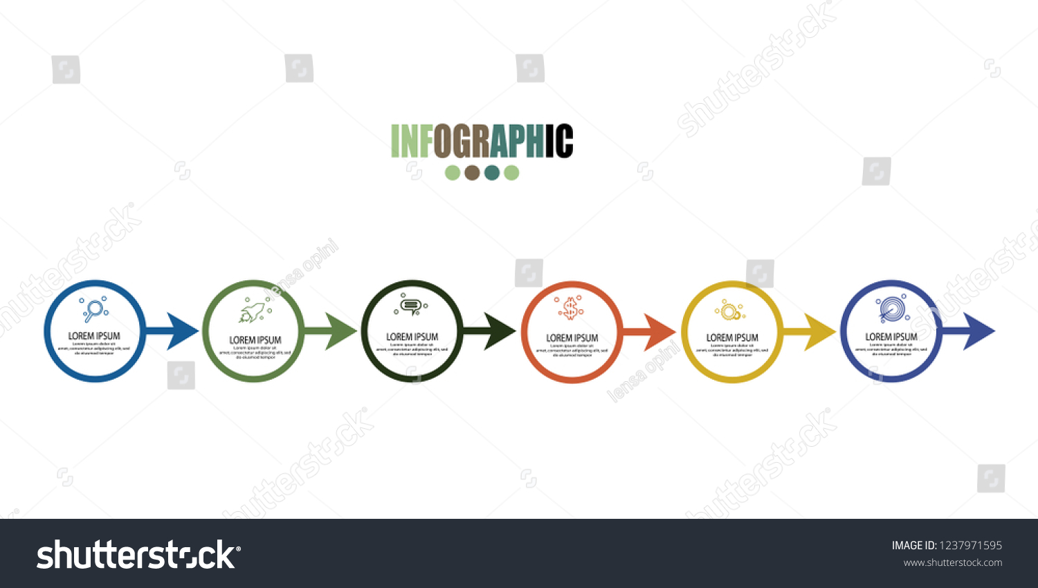 Simple Infographic Timeline Circle Arrow Design Stock Vector (Royalty ...