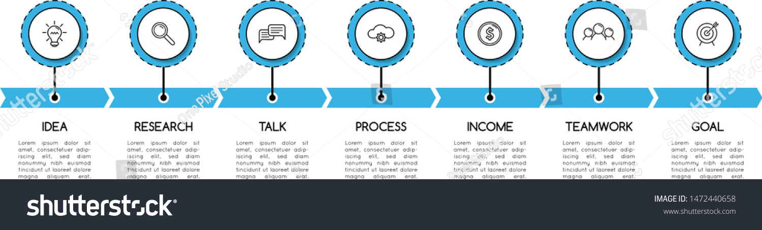 Simple Infographic 7 Steps Timelinevector Stock Vector (Royalty Free ...