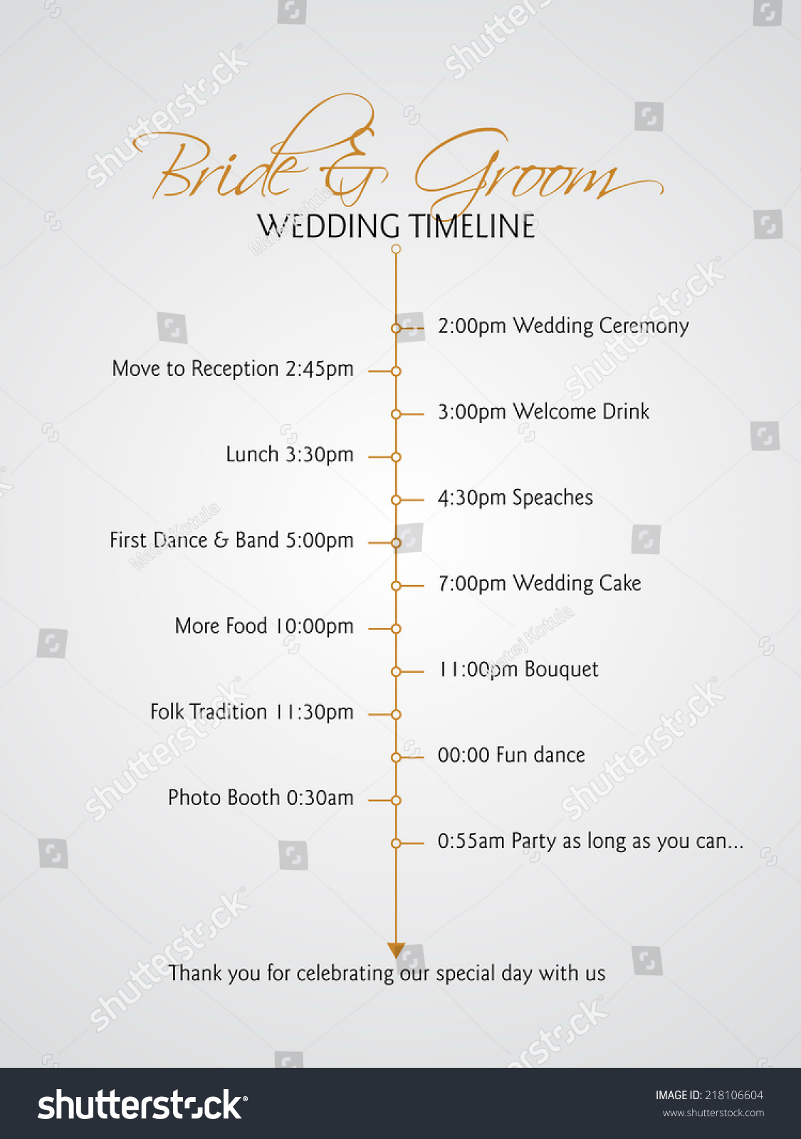 Simple Infographics Style Wedding Timeline Stock Vector (Royalty Free ...