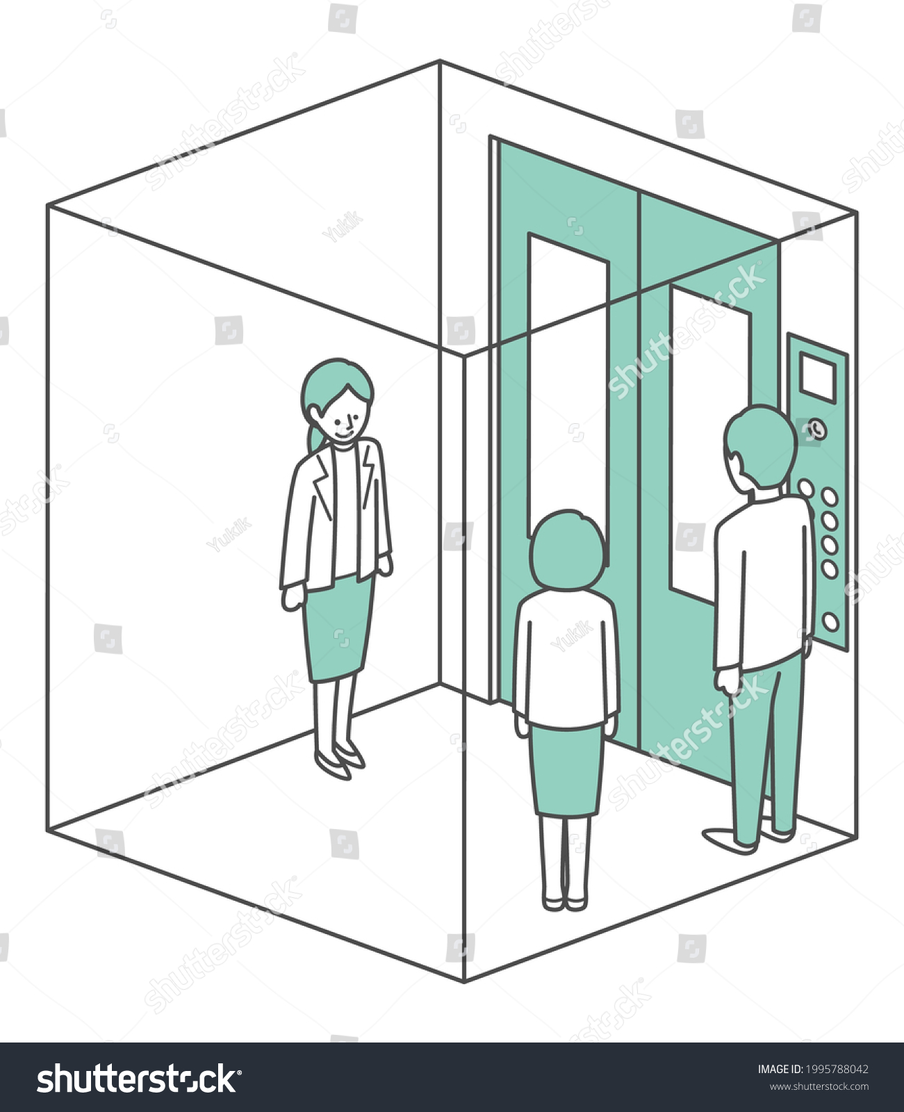 Simple Isometric Illustration Elevator Stock Vector (Royalty Free ...