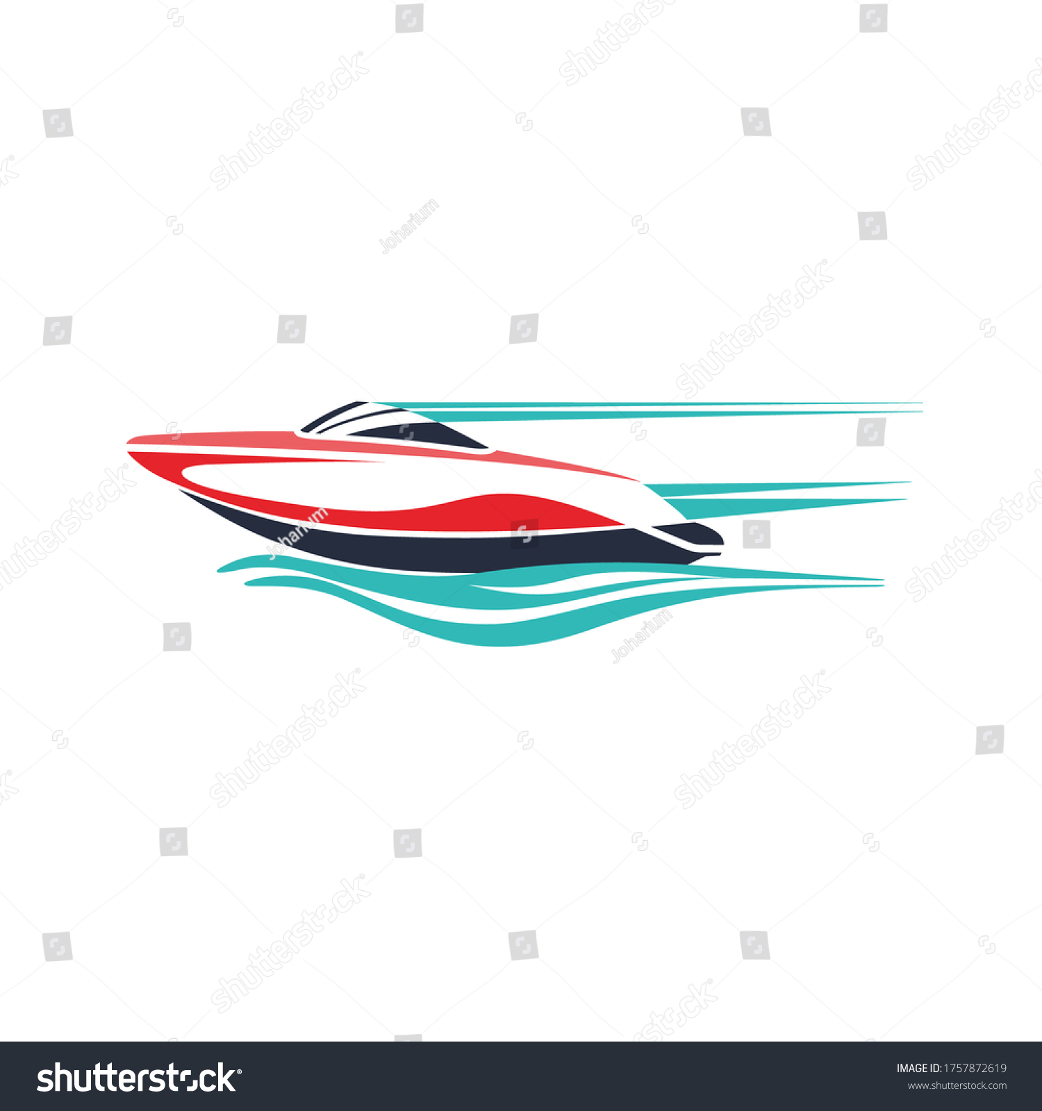 Simple Jet Boat Logo Vector Stock Vector (Royalty Free) 1757872619