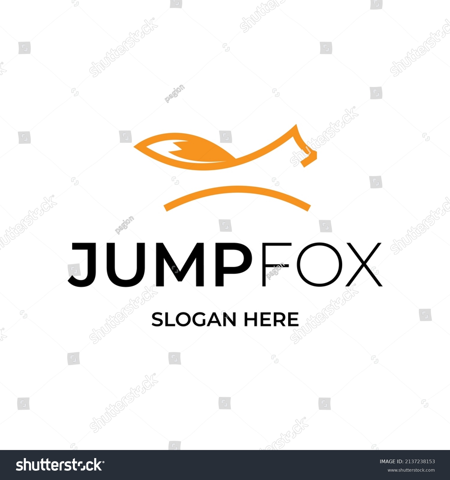 Simple Jump Fox Logo Design Concept Stock Vector (Royalty Free ...