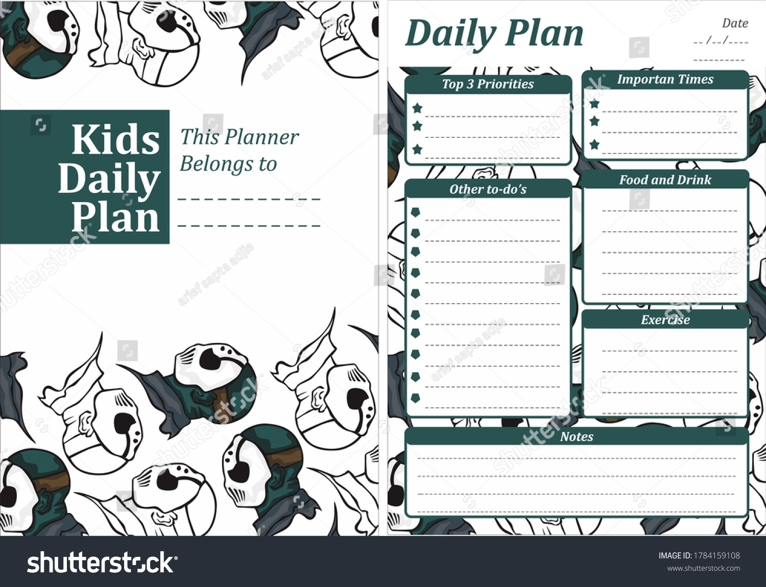 Plan De Diario Simple Para Niños: vector de stock (libre de regalías ...