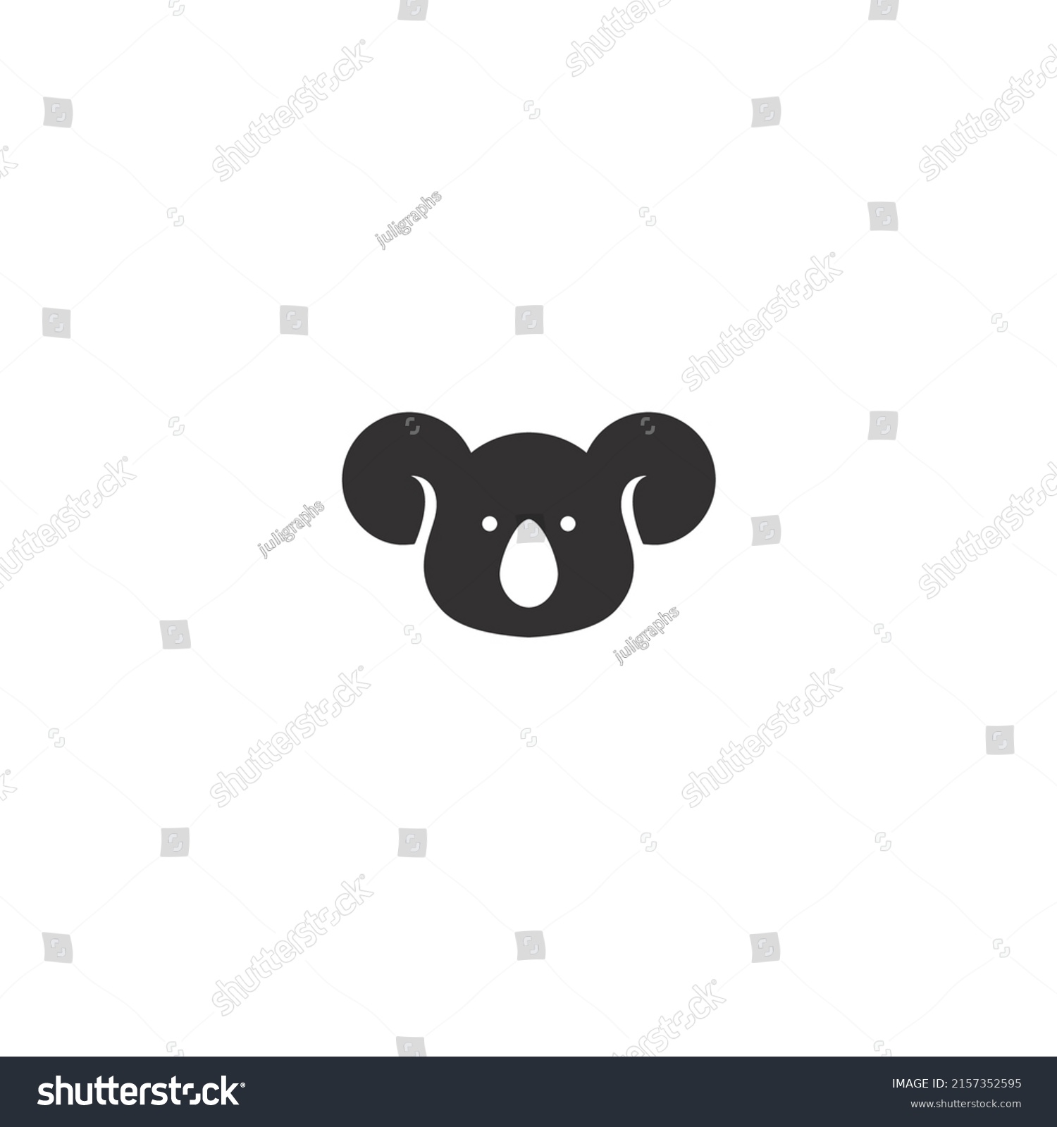 Simple Koala Head Logo Vector Icon Stock Vector (Royalty Free ...