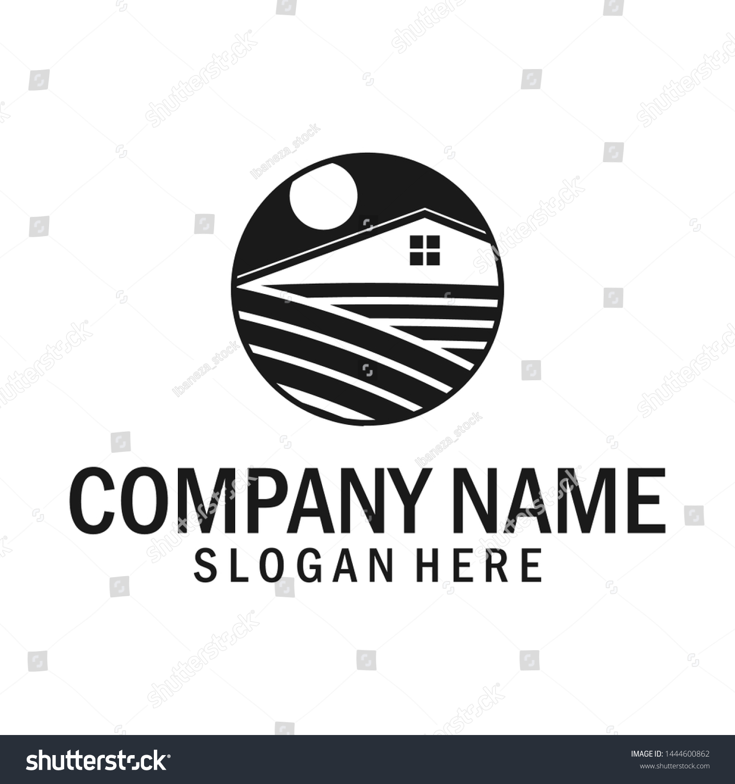 Simple Landscape Field Logo Design Stock Vector (Royalty Free ...