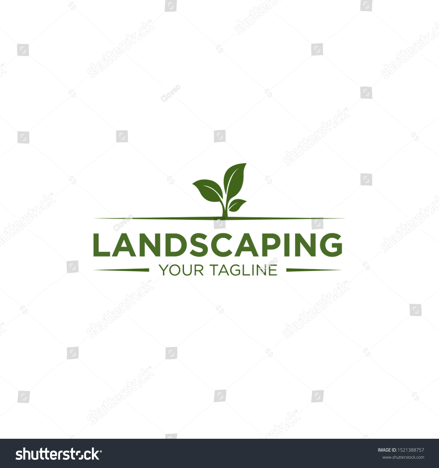 Simple Landscaping Logo Design Template Stock Vector (Royalty Free ...