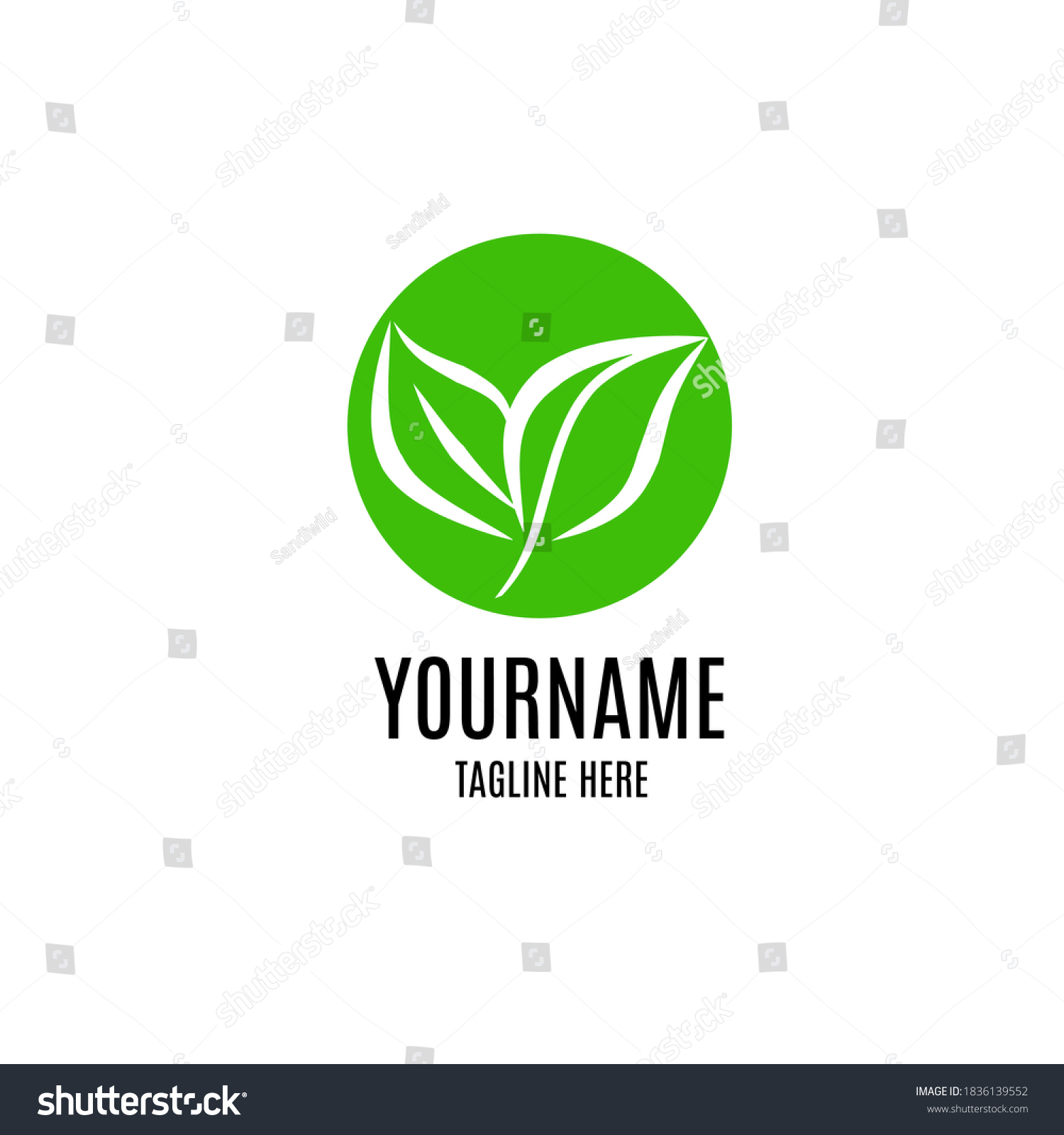 Simple Leaf Symbol Template Logo Design Stock Vector (Royalty Free ...