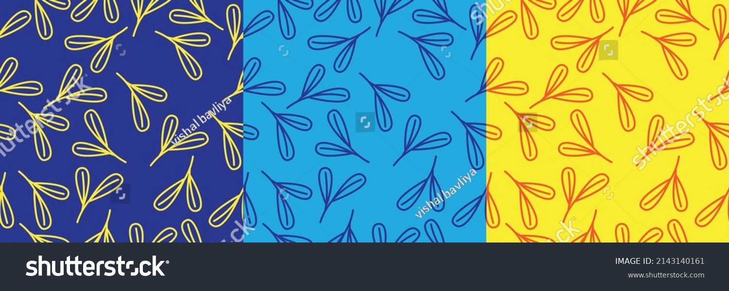 Simple Leaf Vector Seamless Pattern Set Stock Vector (Royalty Free ...
