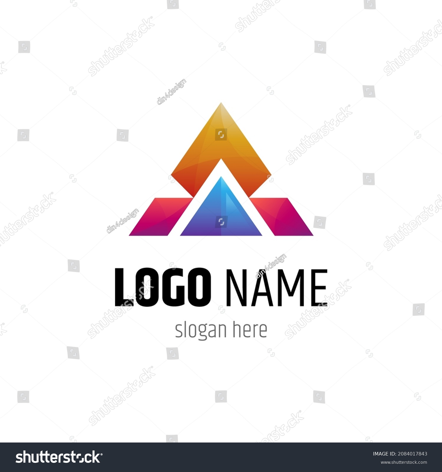 Simple Letter Flat Logo Design Template Stock Vector (Royalty Free ...