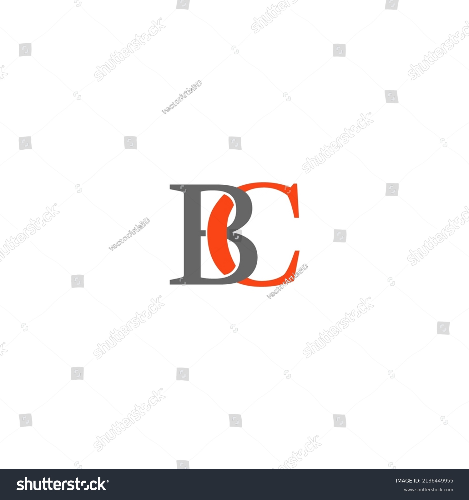 Simple Letter Bc Vector Logo Stock Vector (Royalty Free) 2136449955 ...