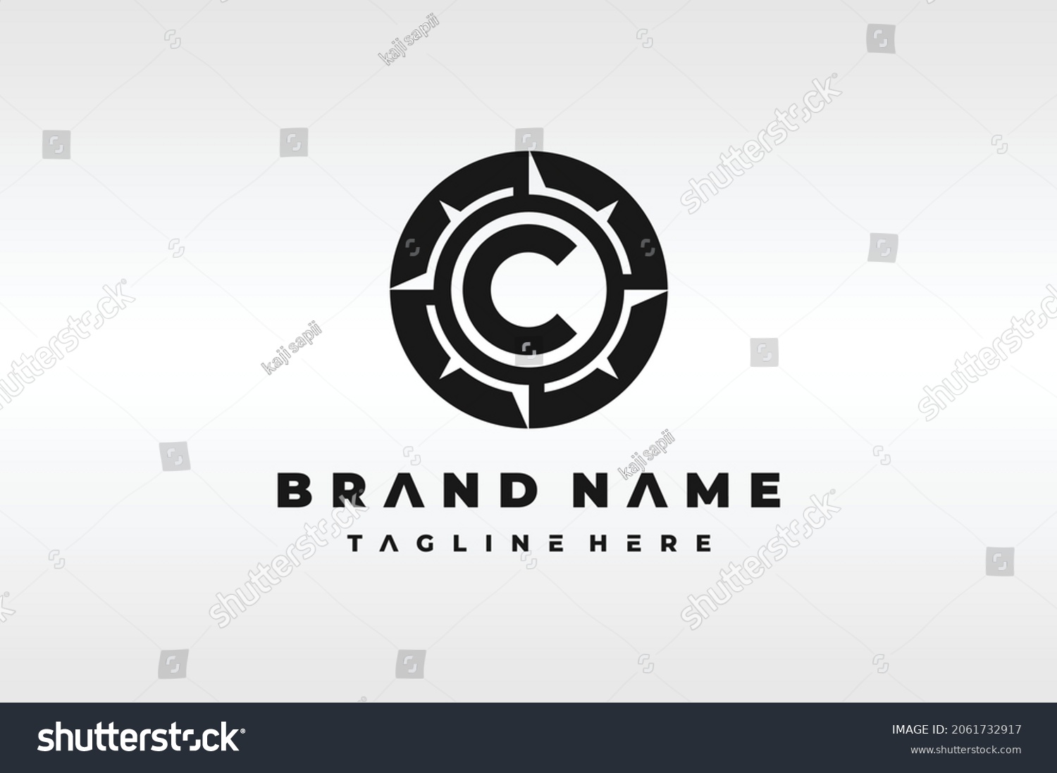 Simple Letter C Compass Logo Stock Vector (Royalty Free) 2061732917 ...