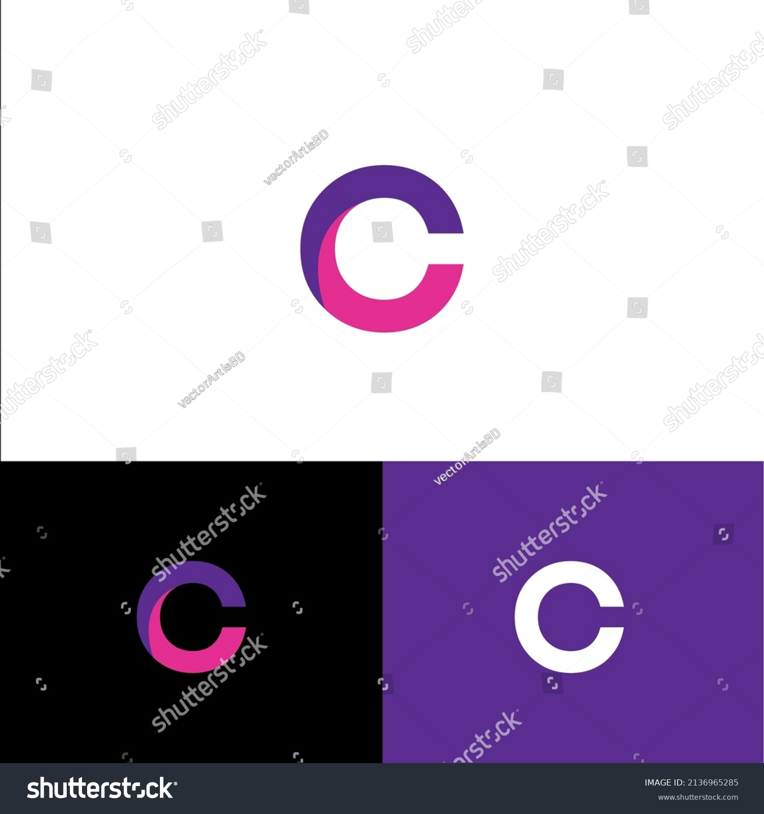 Simple Letter C Vector Logo Design Stock Vector (Royalty Free ...
