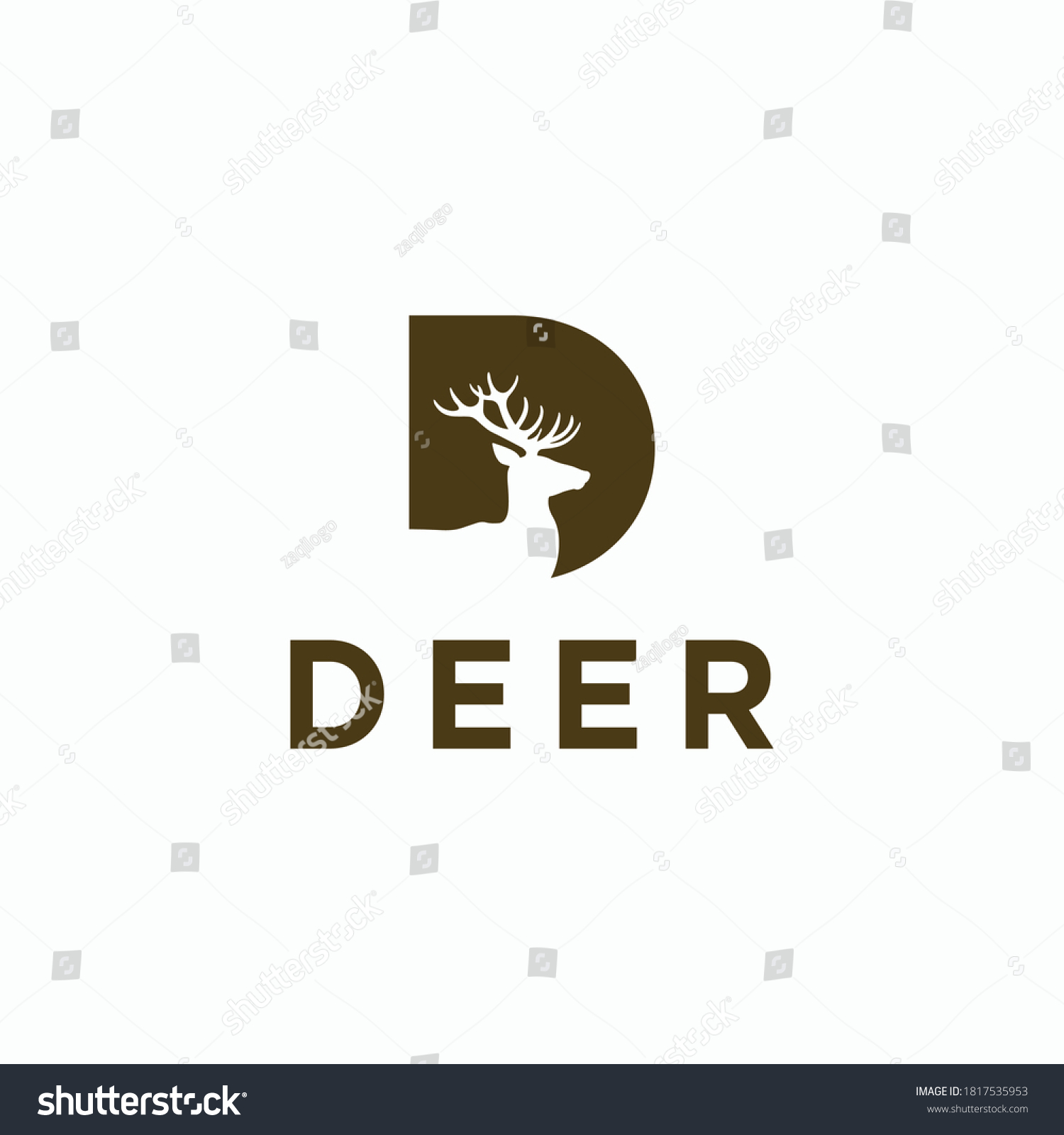 Simple Letter D Deer Logo Vector Stock Vector (Royalty Free) 1817535953 ...
