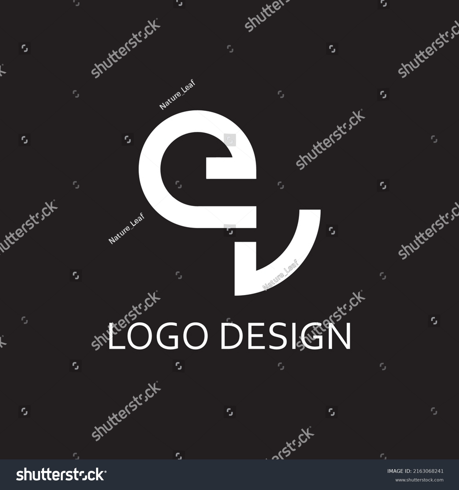 Simple Letter E V Monogram Logo Stock Vector (Royalty Free) 2163068241 ...