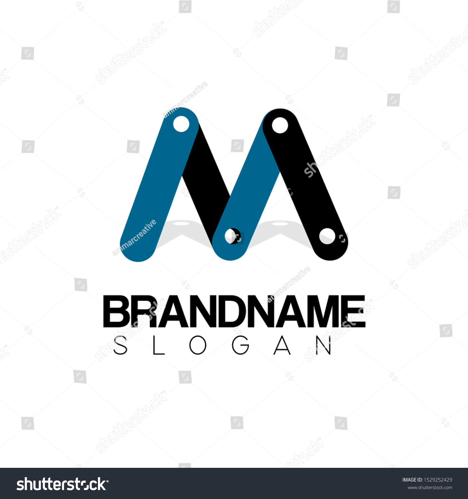 Simple Letter M Robotic Logo Vector 库存矢量图（免版税）1529252429 | Shutterstock