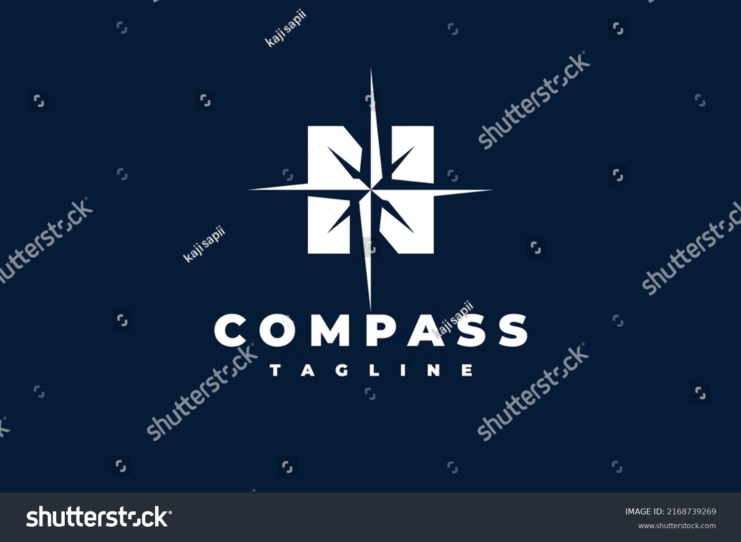 Simple Letter N Compass Logo Stock Vector (Royalty Free) 2168739269 ...