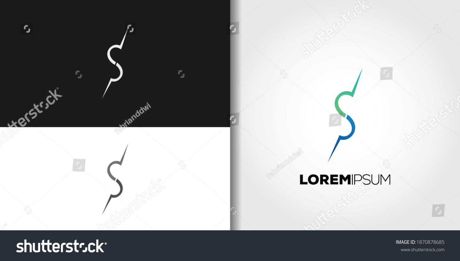 Simple Letter S Logo Set Idea Stock Vector (Royalty Free) 1870878685