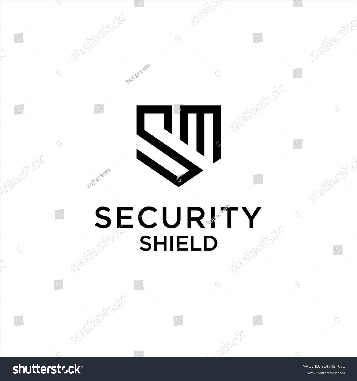 Simple Letter Sm Logo Design Security Stock Vector (Royalty Free ...
