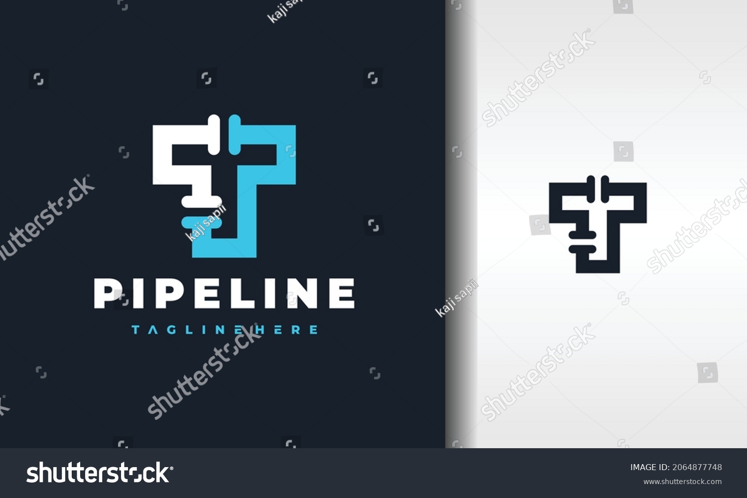 Simple Letter T Pipe Logo Stock Vector (Royalty Free) 2064877748 ...