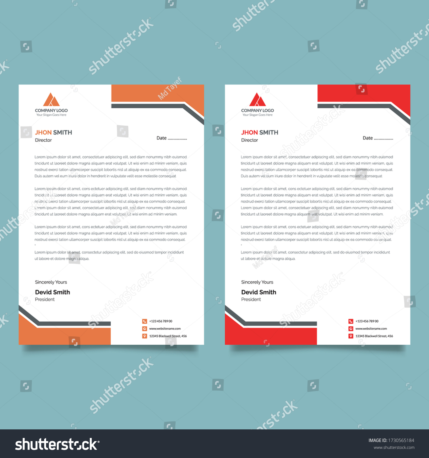 Simple Letterhead Design Creative Look Template Stock Vector (Royalty ...