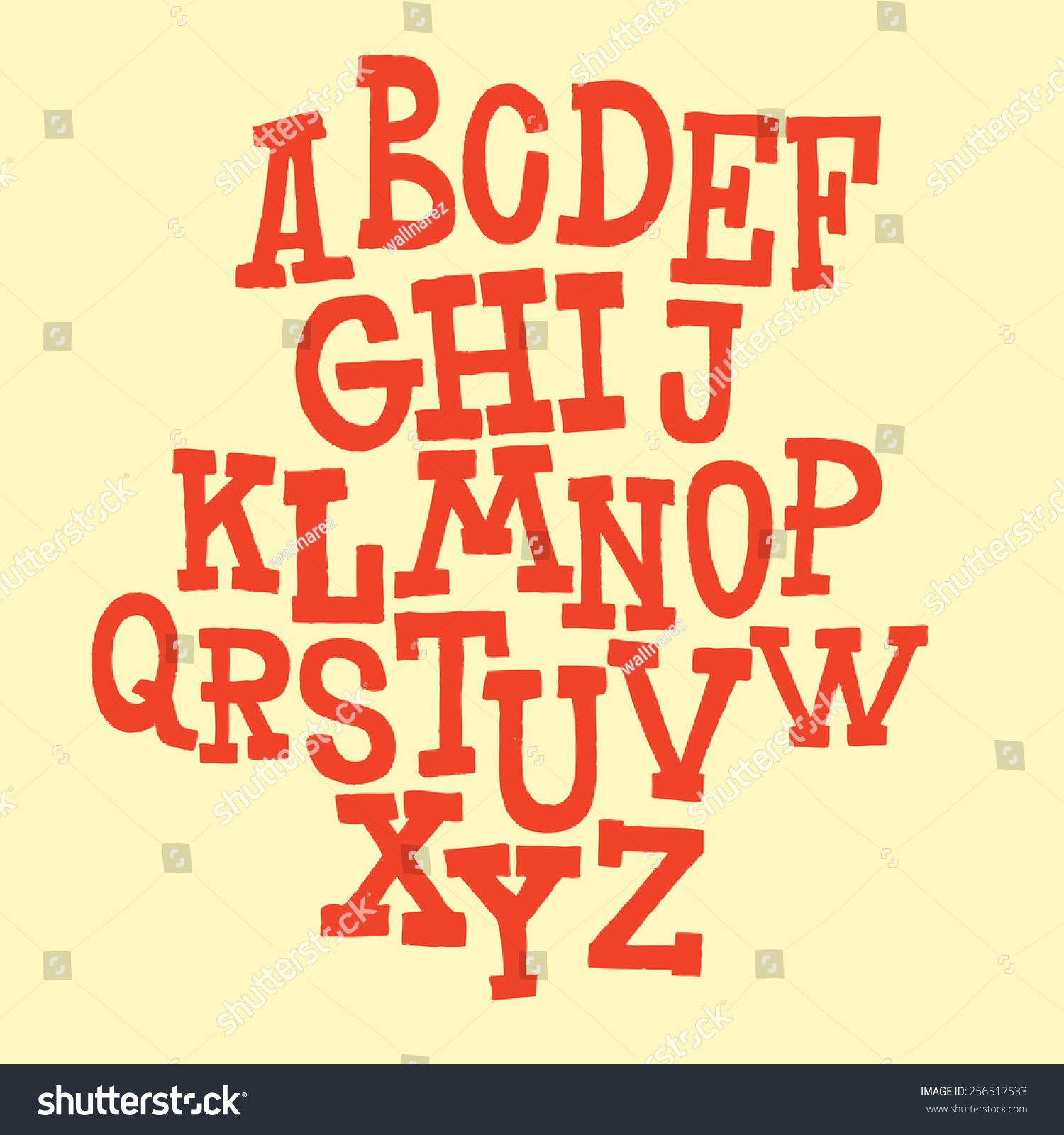 Simple Letters Alphabet Stock Vector (Royalty Free) 256517533