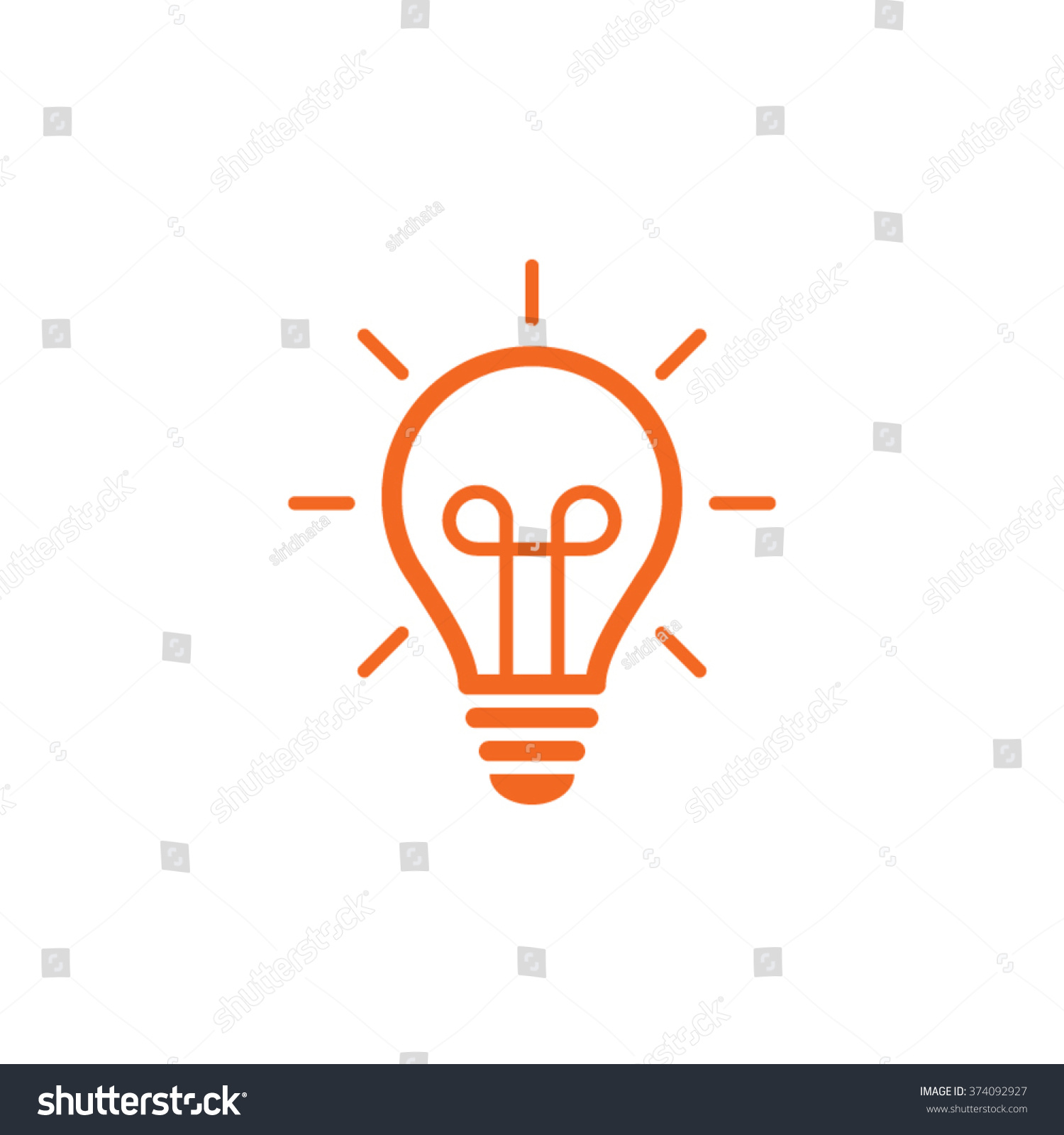 Simple Light Bulb Icon: vector de stock (libre de regalías) 374092927 ...