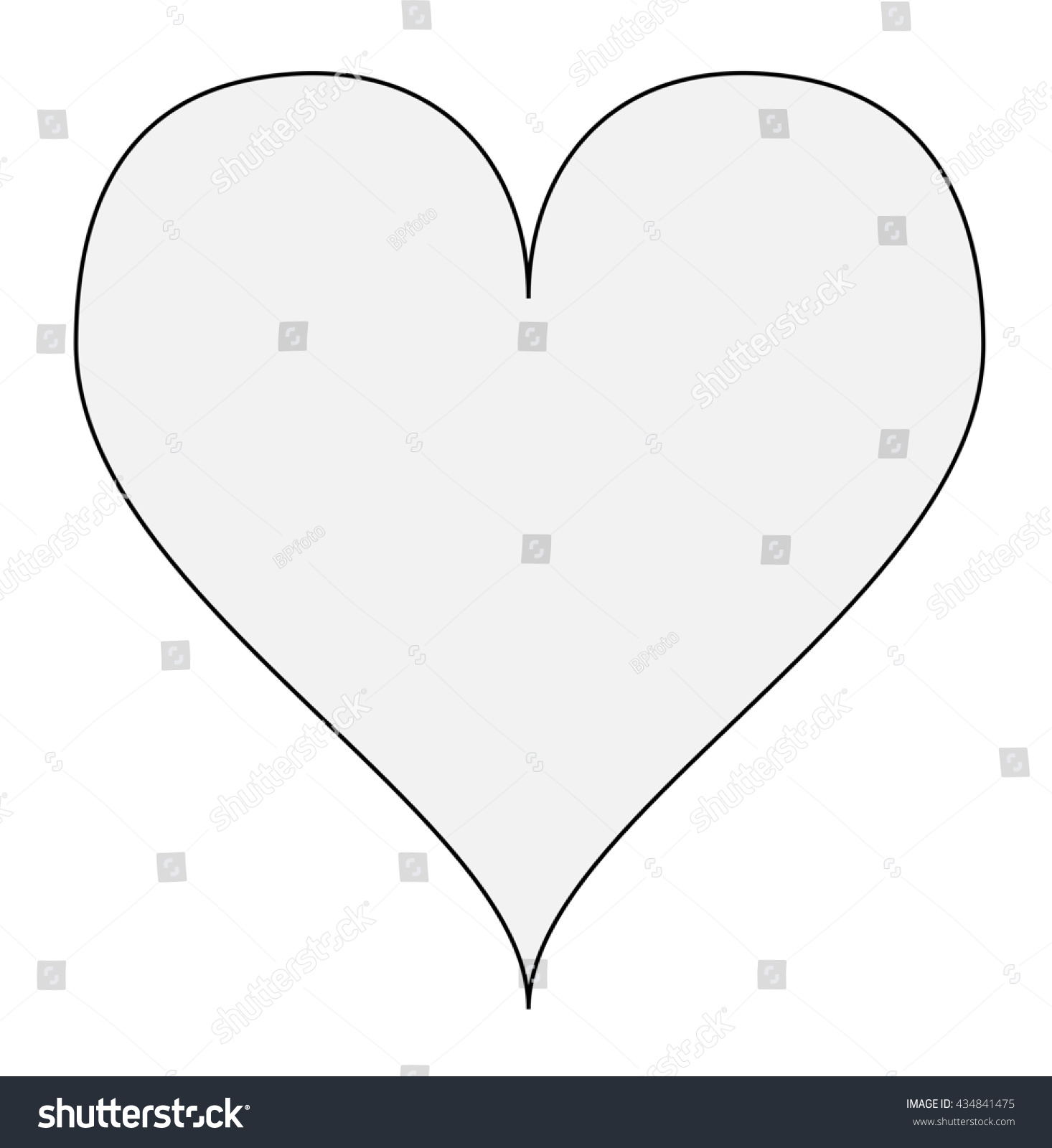 Simple Lightgray Heart Isolated Over White Stock Vector 434841475 ...