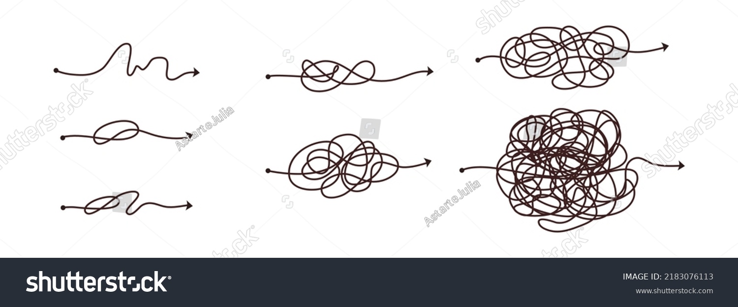 Simple Line Complex Easy Way Scribble Stock Vector (Royalty Free ...
