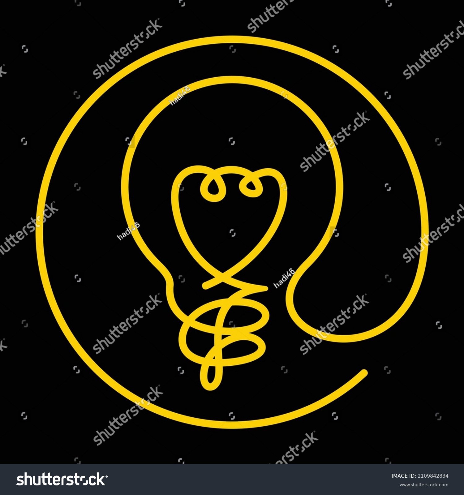 Simple Line Art Light Bulb Vector Stock Vector (Royalty Free) 2109842834