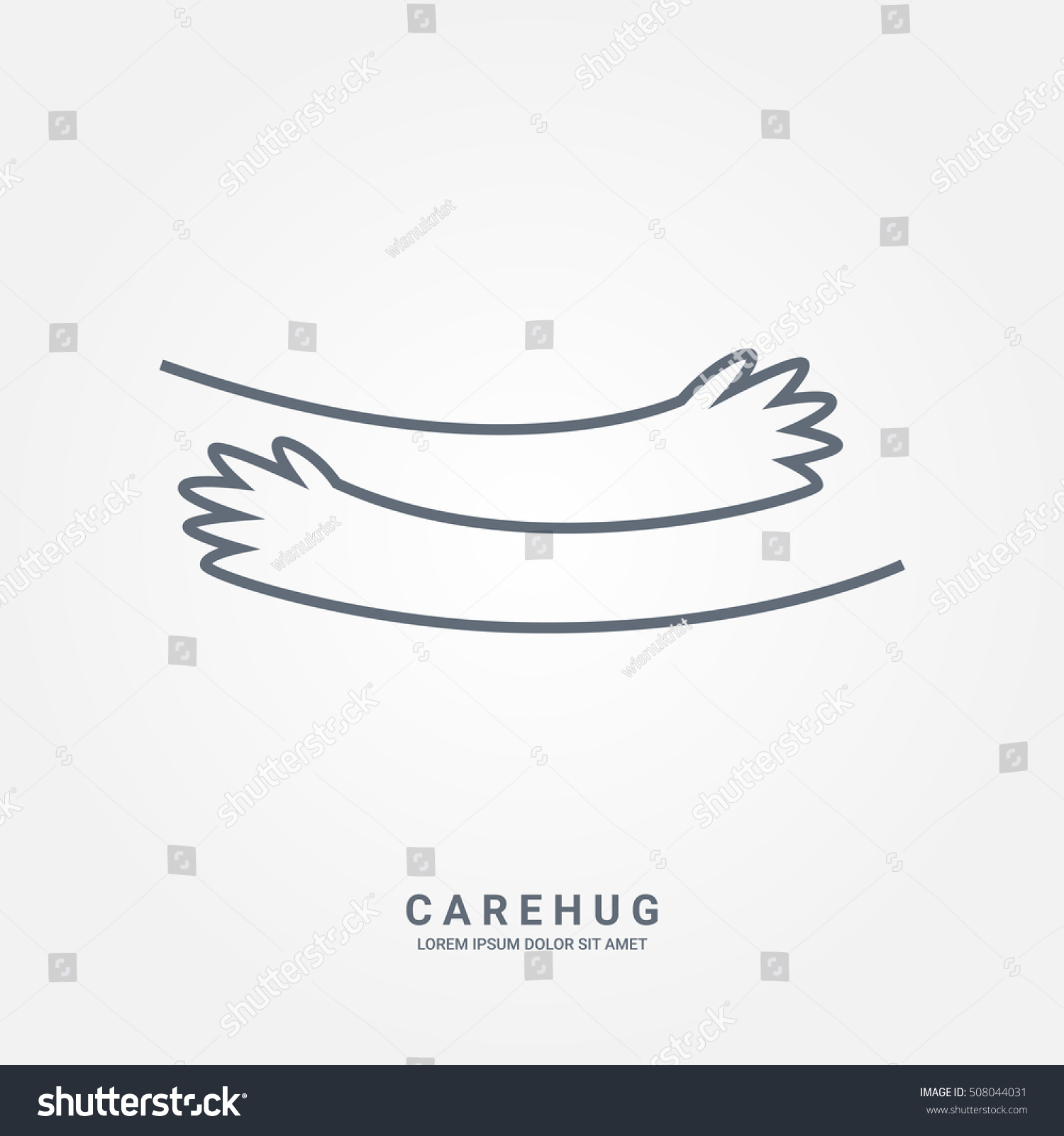 Simple Line Creating Hug Drawing Stock Vector (Royalty Free) 508044031
