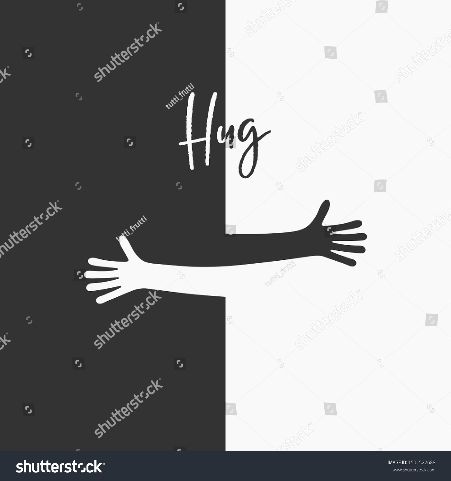 Simple Line Creating Hug Drawing Vector Stock Vector (Royalty Free ...
