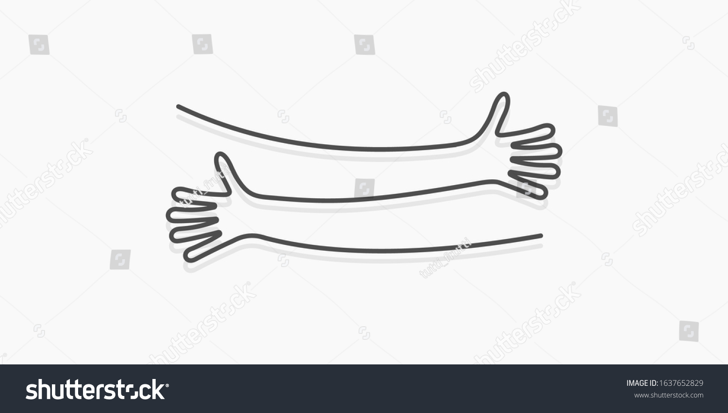 Simple Line Creating Hug Drawing Vector Stock Vector (Royalty Free ...