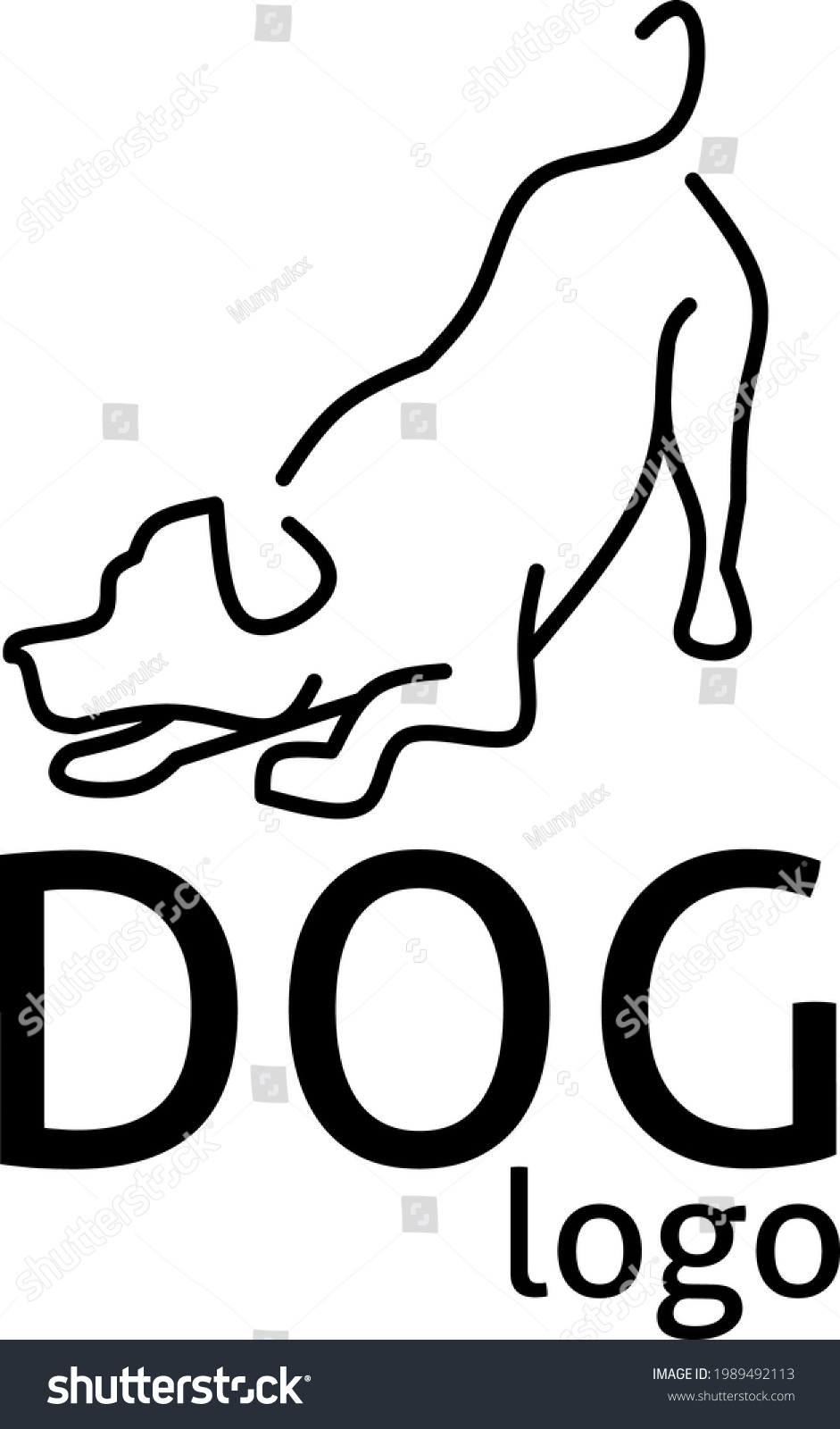 Simple Line Dog Logo Vector Stock Vector (Royalty Free) 1989492113 ...