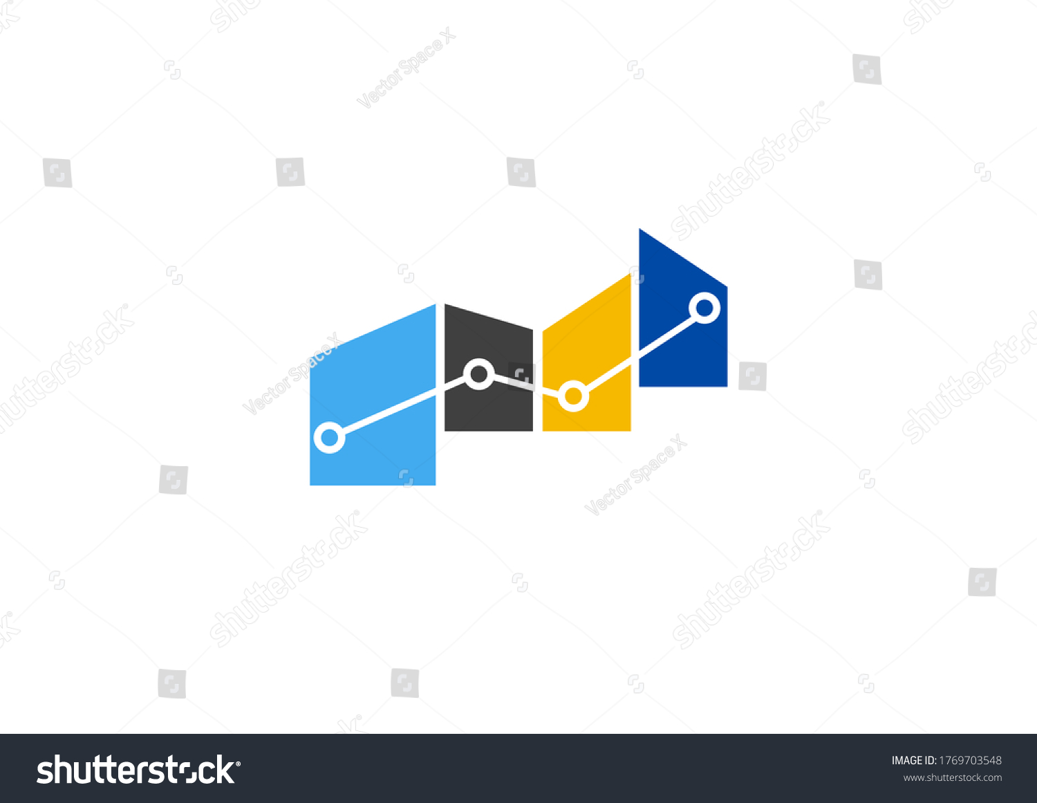 Simple Line Graph Connection Logo Design Stock Vector (Royalty Free ...