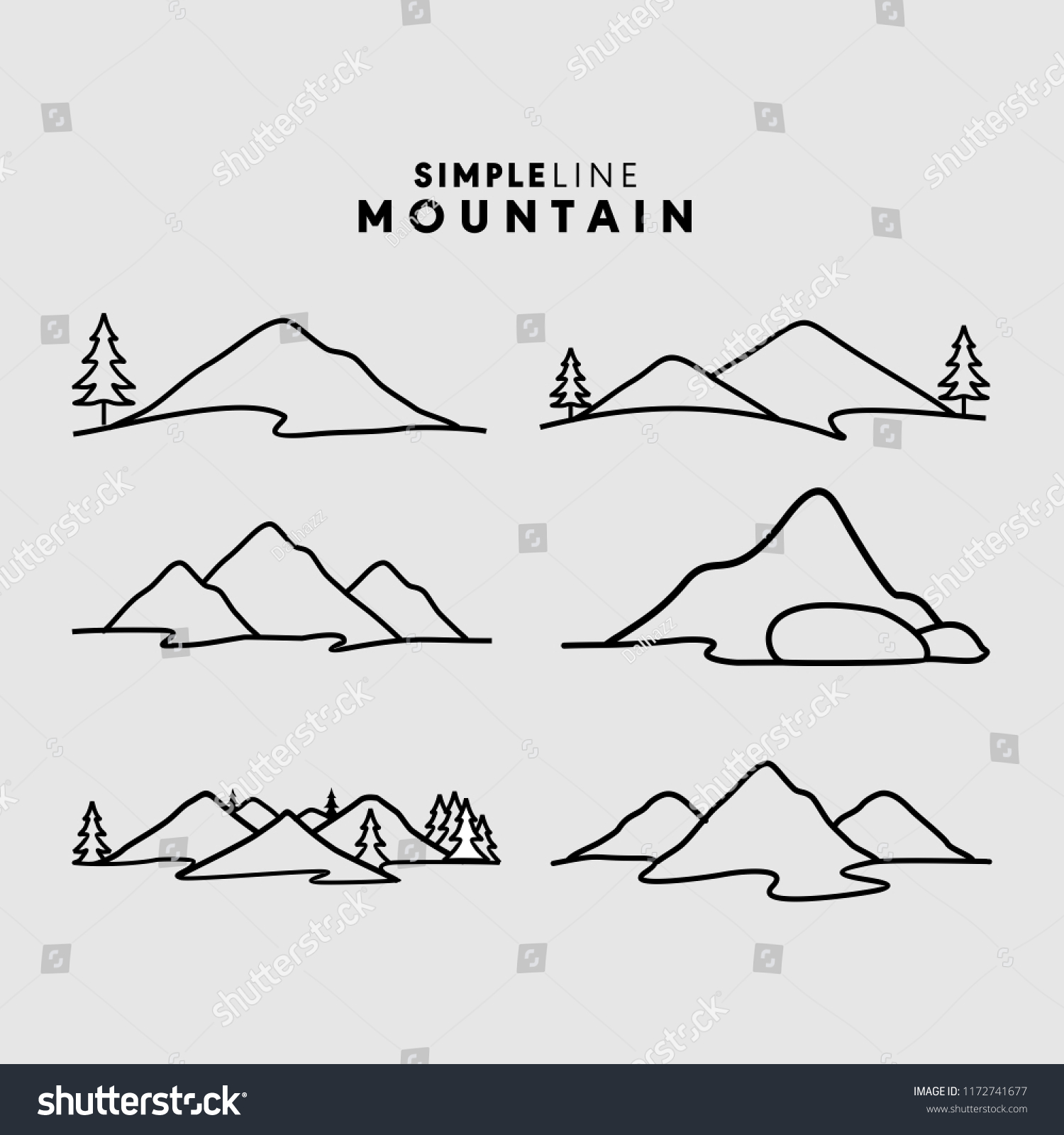Simple Line Mountains Logos Vector Template Stock Vector (Royalty Free ...
