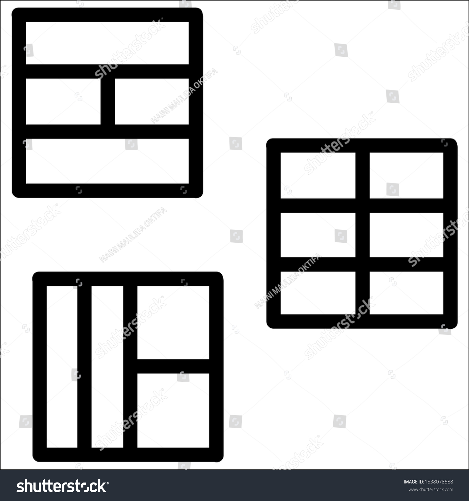 Simple Linear Layout Pictograms On White Stock Vector (Royalty Free ...