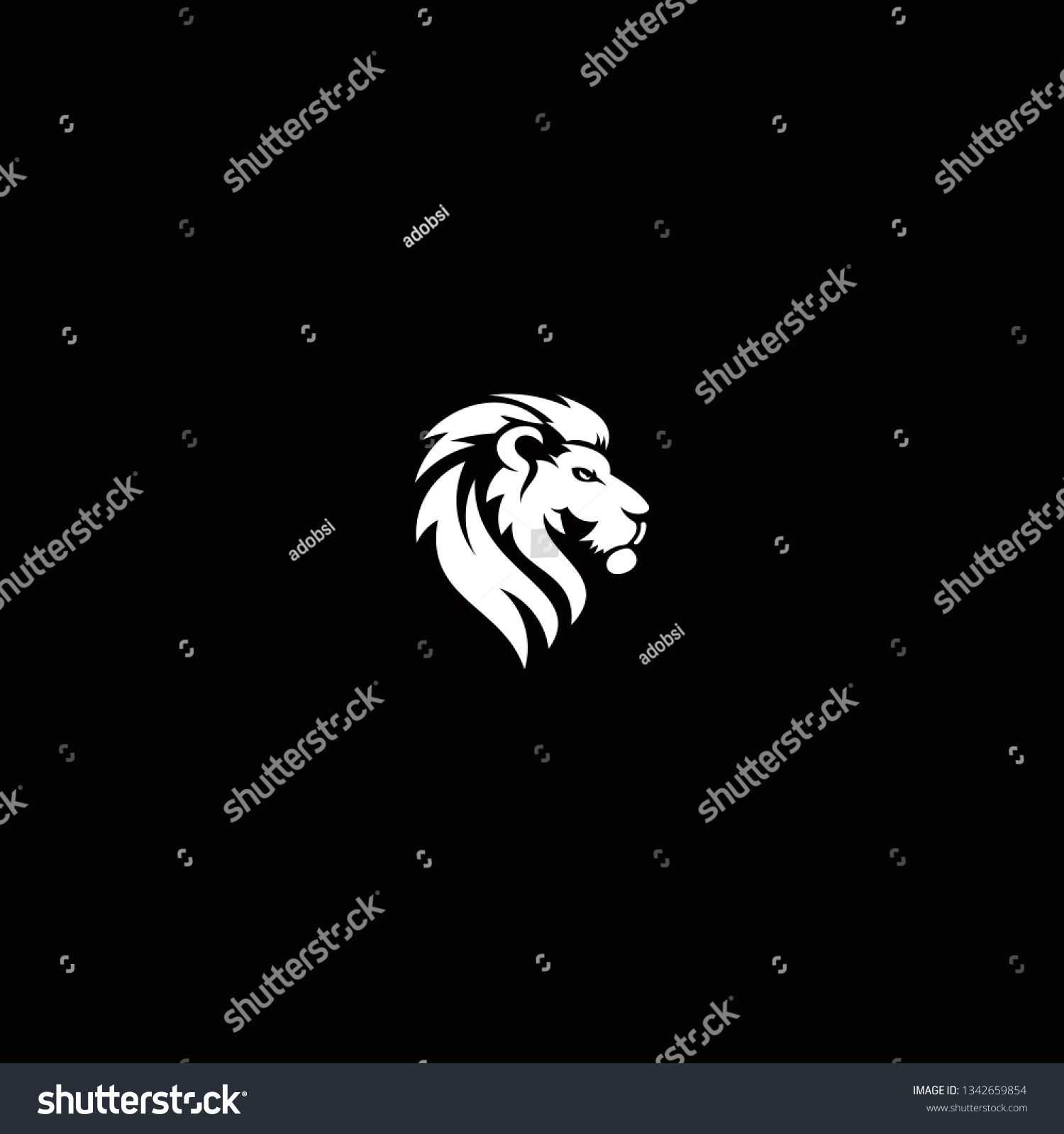 Simple Lion Logo Stock Vector (Royalty Free) 1342659854