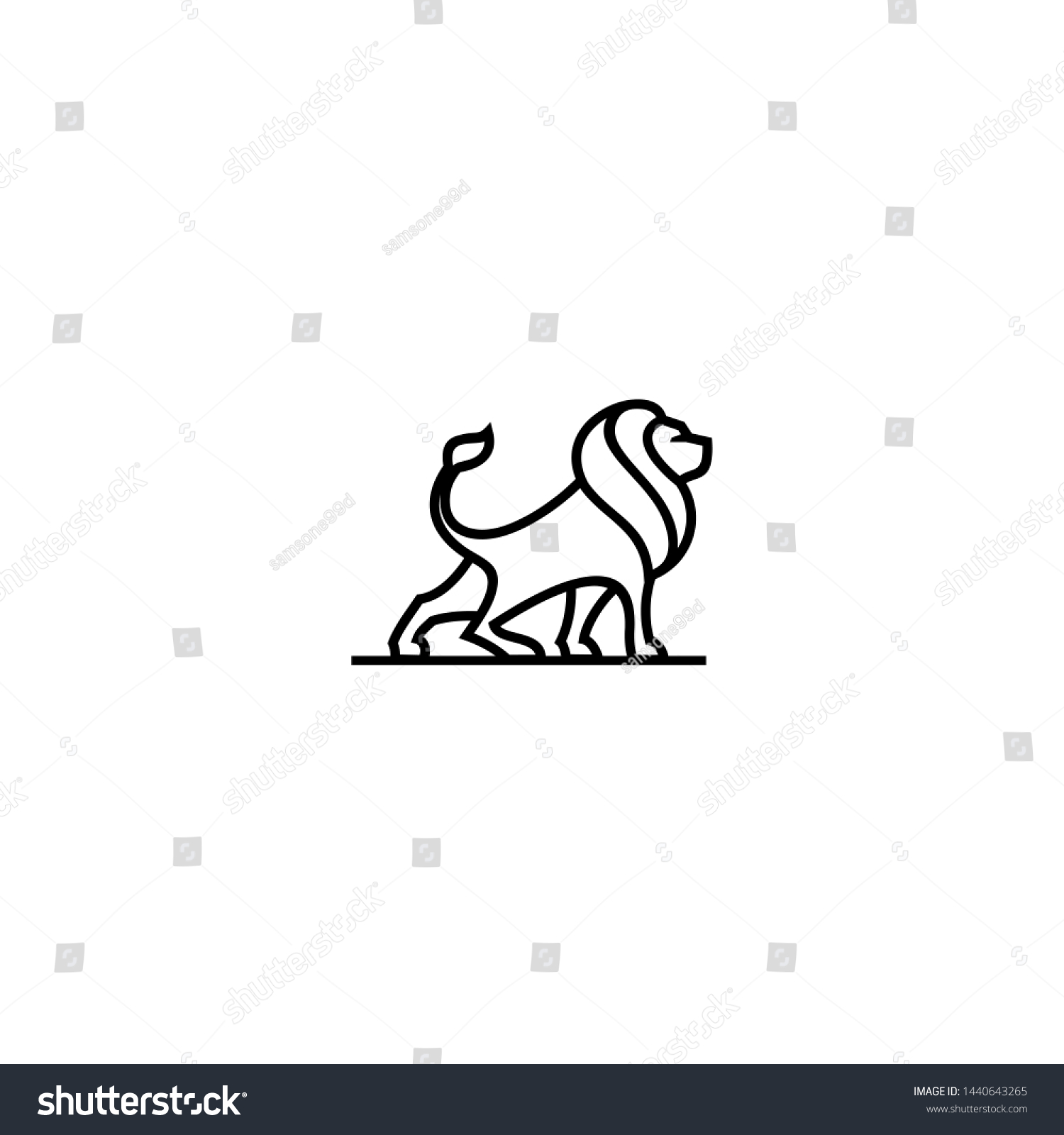 Simple Lion Logo Design Template Stock Vector (Royalty Free) 1440643265 ...